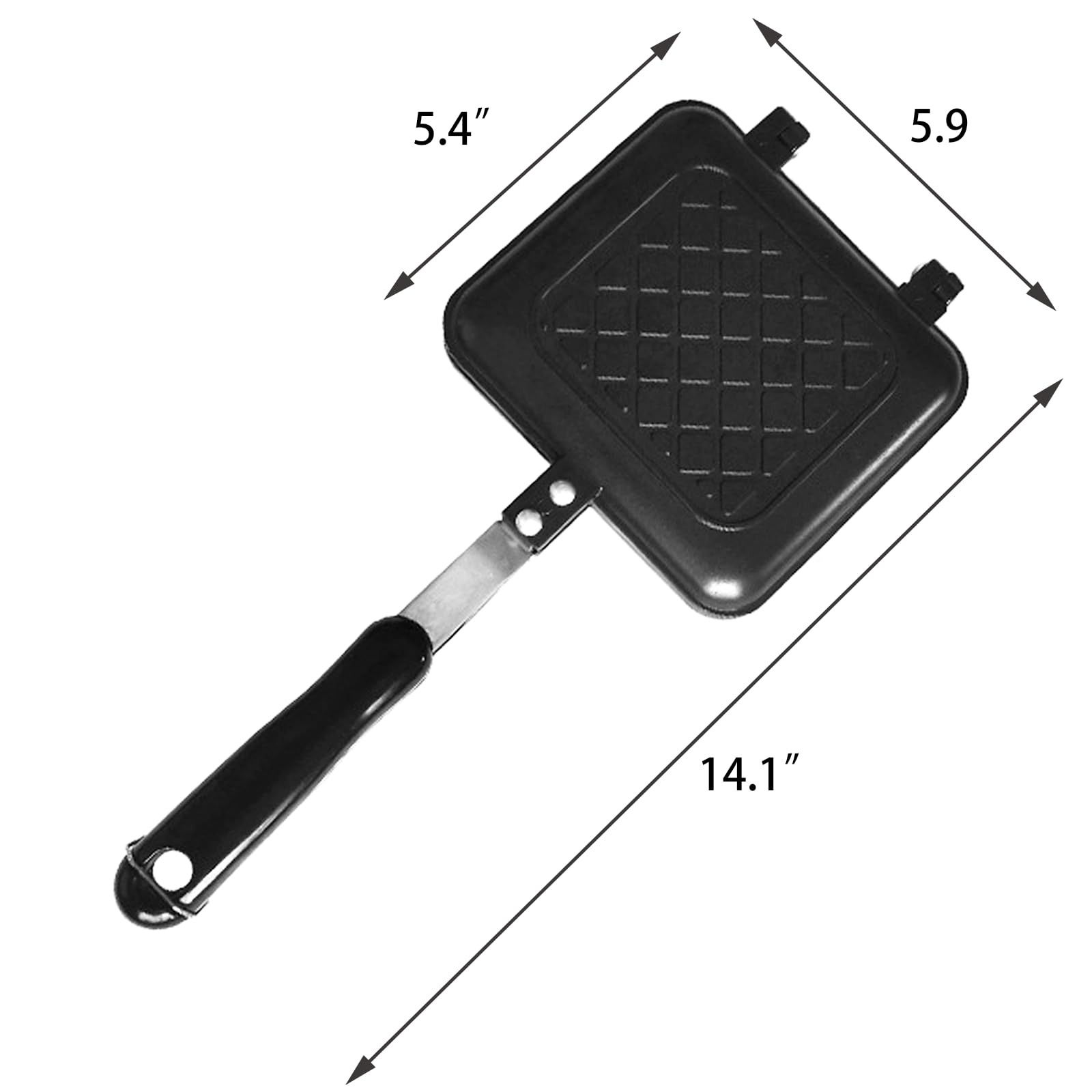 HningBuyox Sandwich Maker, Grilled Panini Maker Pan with Non-Stick Plates, Stovetop Toasted Sandwich Maker Press Aluminum Flip Cheese Maker Pan for Home Kitchen Breakfast Camping