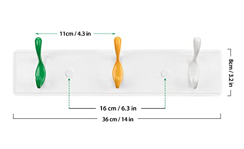 Wall Mount Coat Rack, Kids Mounted Organizer for Closet, Bathroom, Bedroom, Entryway, Hallway, Foyer, Heavy Duty Double Hooks Hanging Towels, Hats, Bags, Backpacks, Jackets, Keys (Mix3, 3 Hooks)