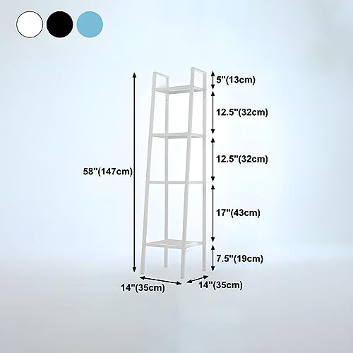 KWOKING Scandinavian Open Ladder Bookshelf Metal Bookcase Nordic Wrought Iron Trapezoidal Storage Rack Bookshelf Floor-to-Ceiling Multi-Layer Balcony Flower Rack Black 13.8" L x 13.8" W x 57.9" H