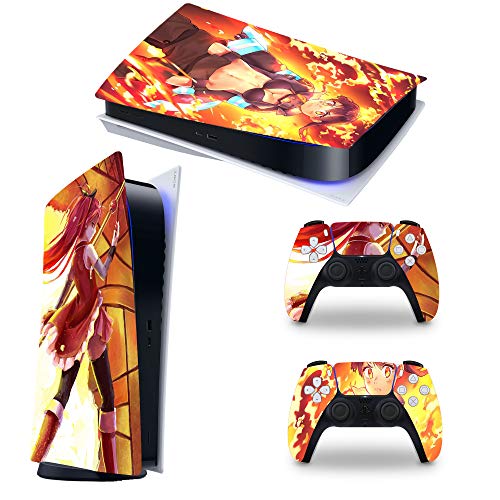 Flame Girl - PS5 Digital Edition Skin Console - PS5 Digital Edition Controller Skin Cover Vinyl Decal Protective