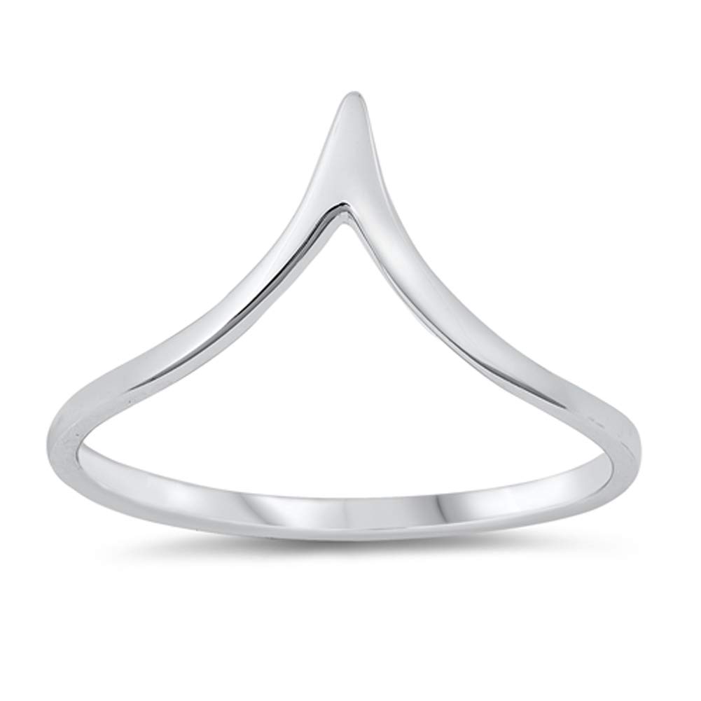 Cute Elegant Chevron Point Triangle Ring New .925 Sterling Silver Band Size 3