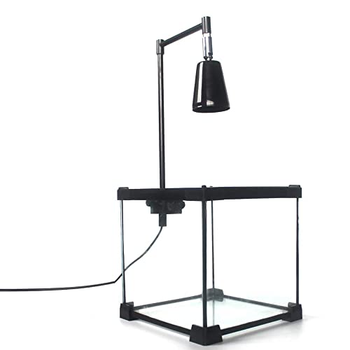 Reptile Heat Lamp Turtle Lights with Clip 360°Rotatable Basking Lamp Dimmable Switch Metal Stand with 25W/50W UVA UVB Full Spectrum Basking Spot Light, for Aquarium Fish Tank Reptile Amphibians Pets