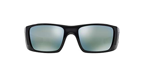 Oakley Men's OO9096 Fuel Cell Rectangular Sunglasses, Polished Black Ink/Emerald Iridium, 60 mm