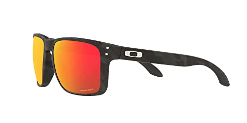 Oakley Men's OO9417 Holbrook XL Square Sunglasses, Matte Black Camouflage/Prizm Ruby, 59 mm