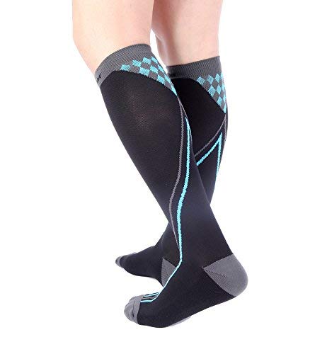 Doc Miller Compression Socks for Running, 20-30mmHg Medical Graduated Compression Socks for Women Men, Nurses, Travel, Pregnancy and Recovery, 1 Pair