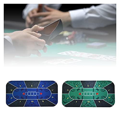Felt Portable Poker Table Mat Texas Poker Board Game Rubber Cushion Tablecloth Party Games Texas Tabletop Mat Poker Mat (Color : Blue)