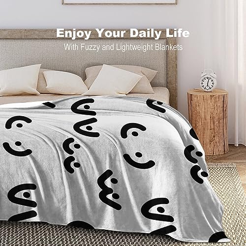 Lightweight Flannel Blanket for Men Boys, Compatible with Funny Boobs Breast White, Small Large Warmer Fall Throw Blanket, Cute Fleece Blanket for Couch Bed Sofa Chair, Queen King Size Blankets