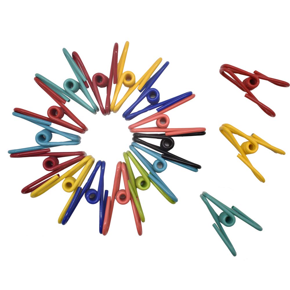 Renashed 50 Pack Steel Wire Clip Utility Clips Colorful Vinyl-Coated Windproof Clothespin for Drying Home Laundry and Office Multi-Purpose Assorted Colors
