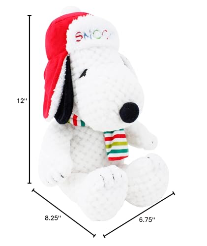 DanDee Peanuts | 12” Singing and Light Up Animated Holiday Snoopy | Officially Licensed Collectible Plush, White