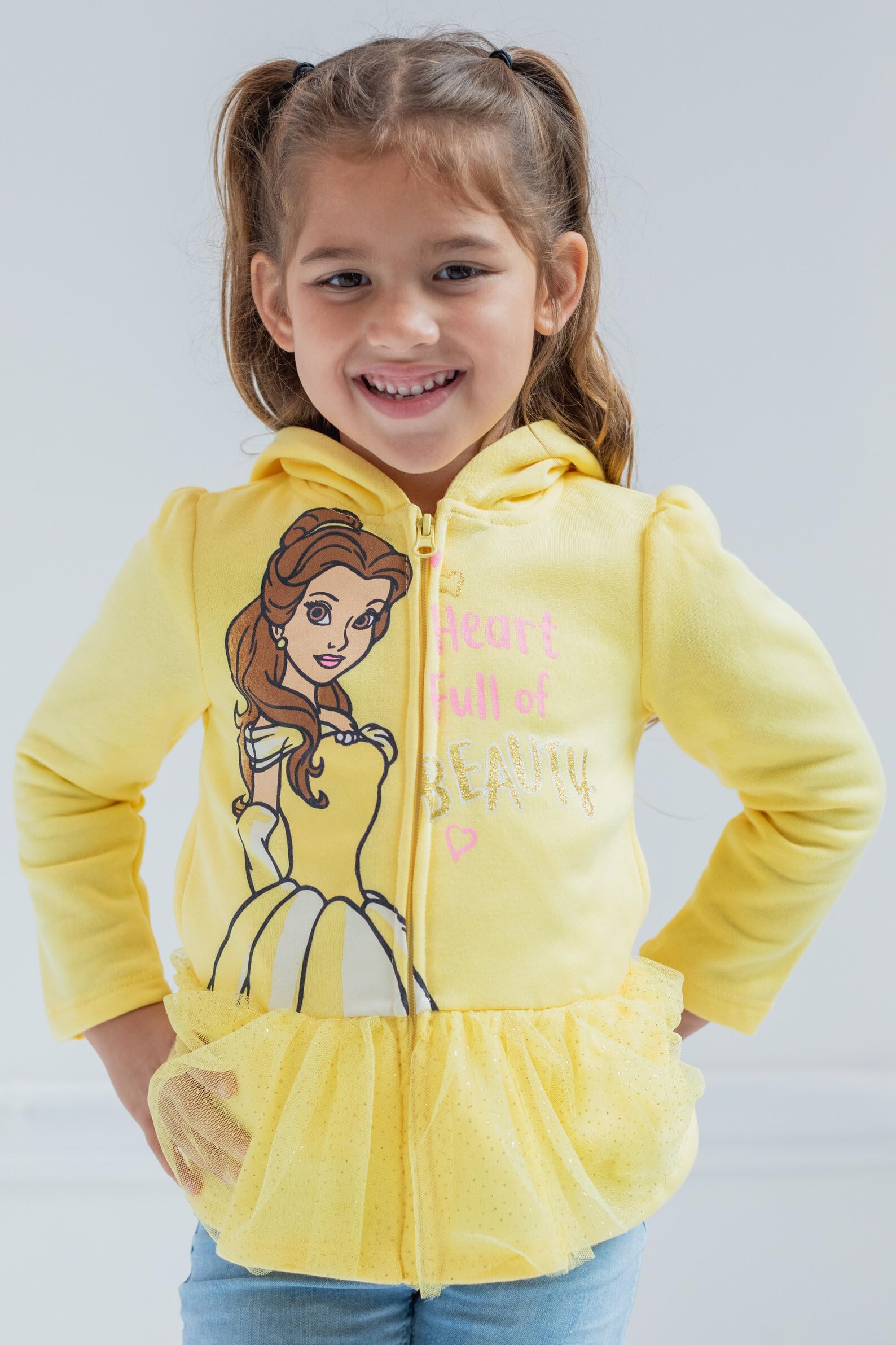 Disney Princess Belle Little Girls Zip Up Peplum Hoodie 6-6X