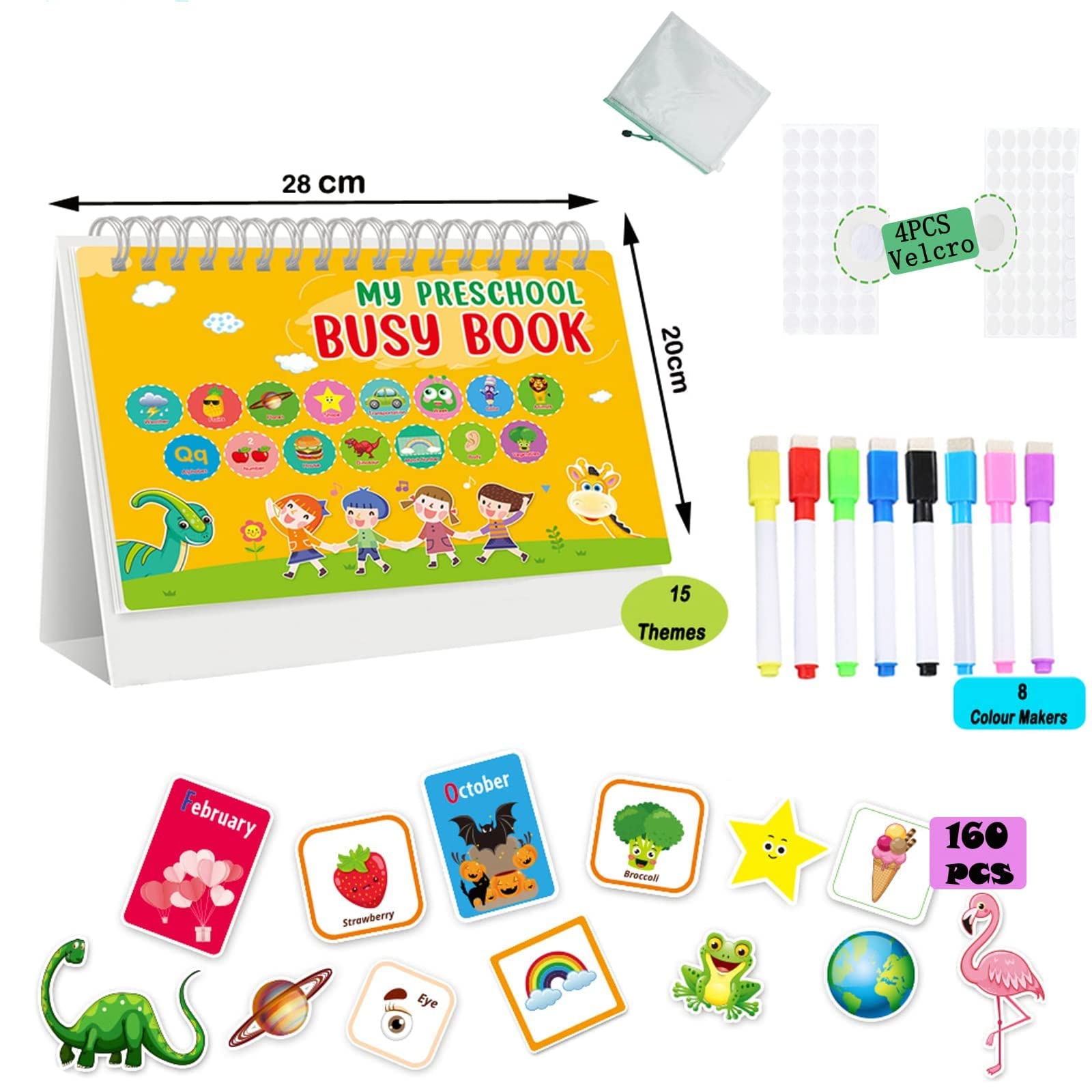 UOMNICUE Montessori Busy Book, 30 Themes Preschool Busy Book for Toddlers 3-6 Year Old, Preschool Learning Activity Book Quiet Book, Preschool Learning Materials for Autism Sensory & Kindergarten