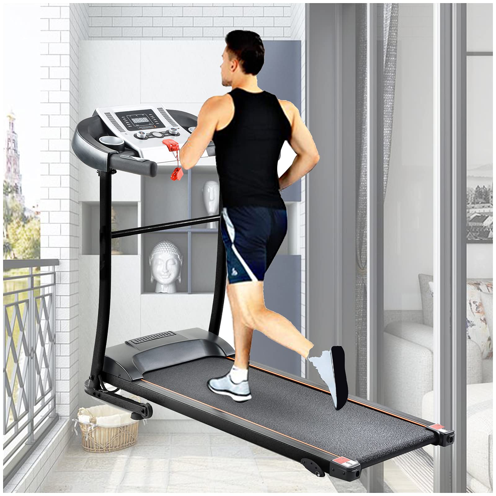 Electric Treadmill Bike Treadmill for Home Folding Walking Jogging Exercise Treadmill with Auto Incline for Home & Office & Gym