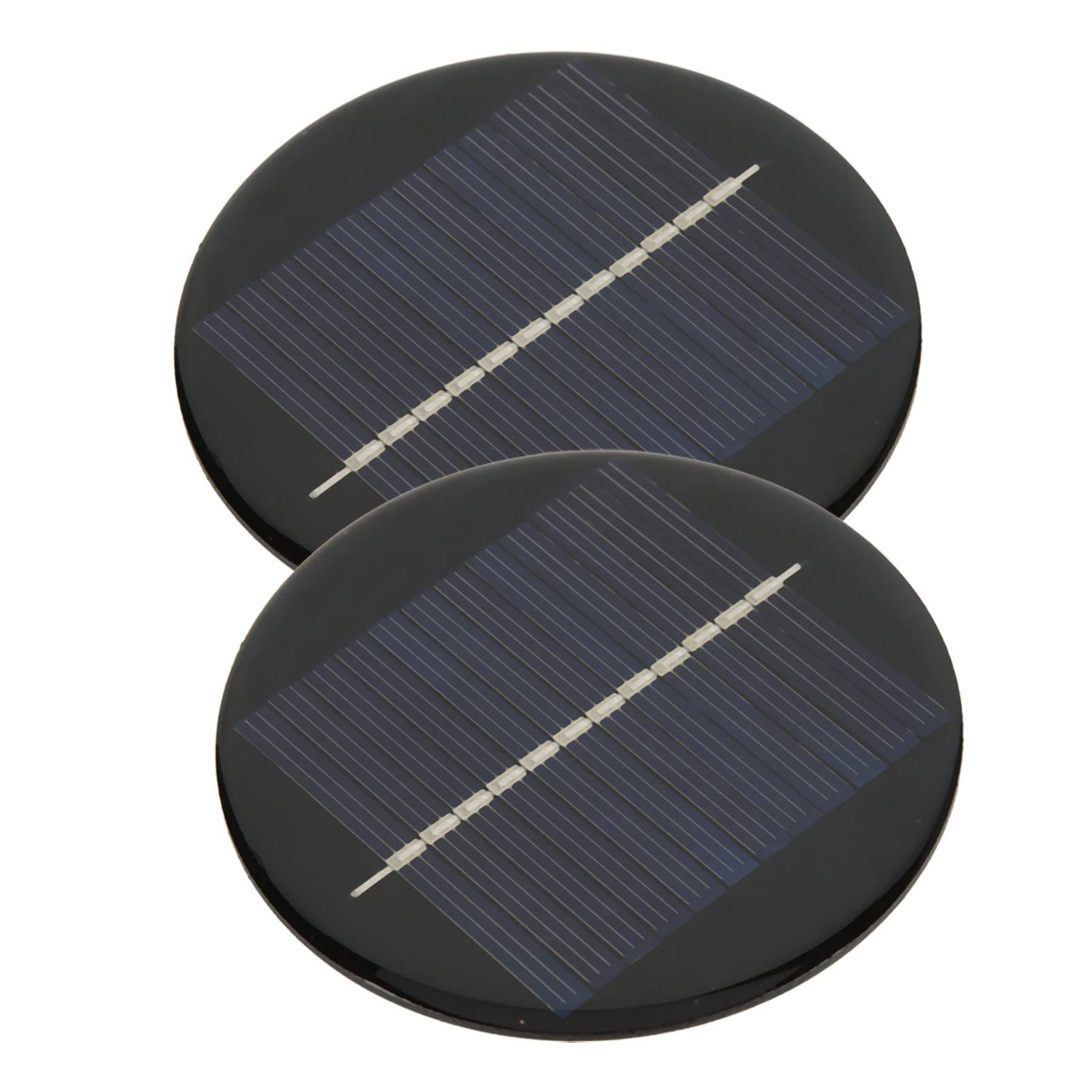 EVTSCAN 2 Pieces 0.5W 6V Mini Solar Panel, 3 Inch Round Polycrystalline Solar Cell Panel, for Smartwatch, Security Cameras, LED Flashlights, Mobiles and Laptops