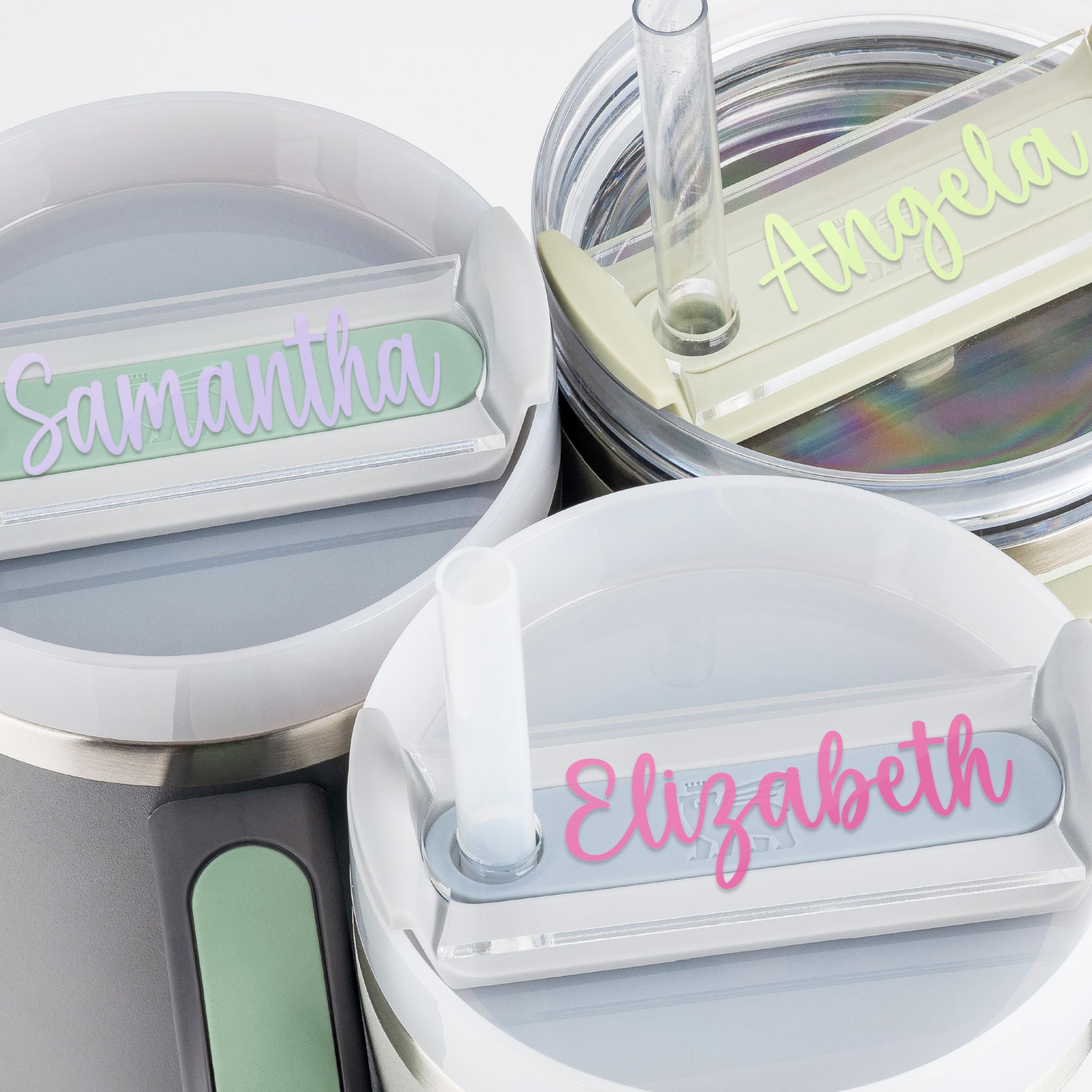Personalized Stanley Tumbler Name Plates - Colorful - Custom Name Tag for 20 30 40 Oz Tumblers, Tumbler Lid Topper - Ideal Stanley Cup ID Accessories