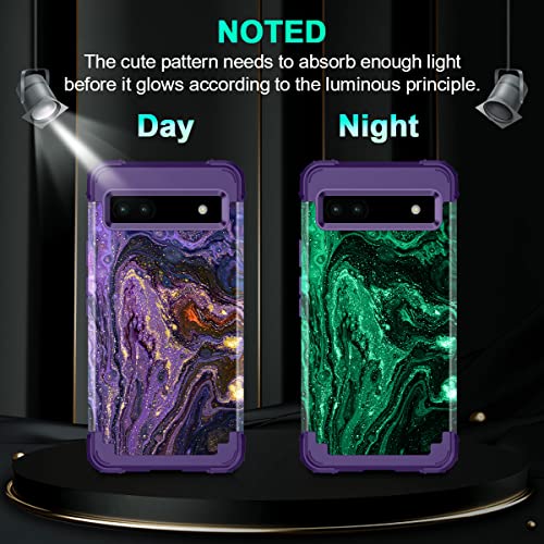 Miqala Google Pixel 6A Heavy Duty Case: Shockproof, Anti-Scratch, with 2 Tempered Glass & Camera Lens Protectors - Purple