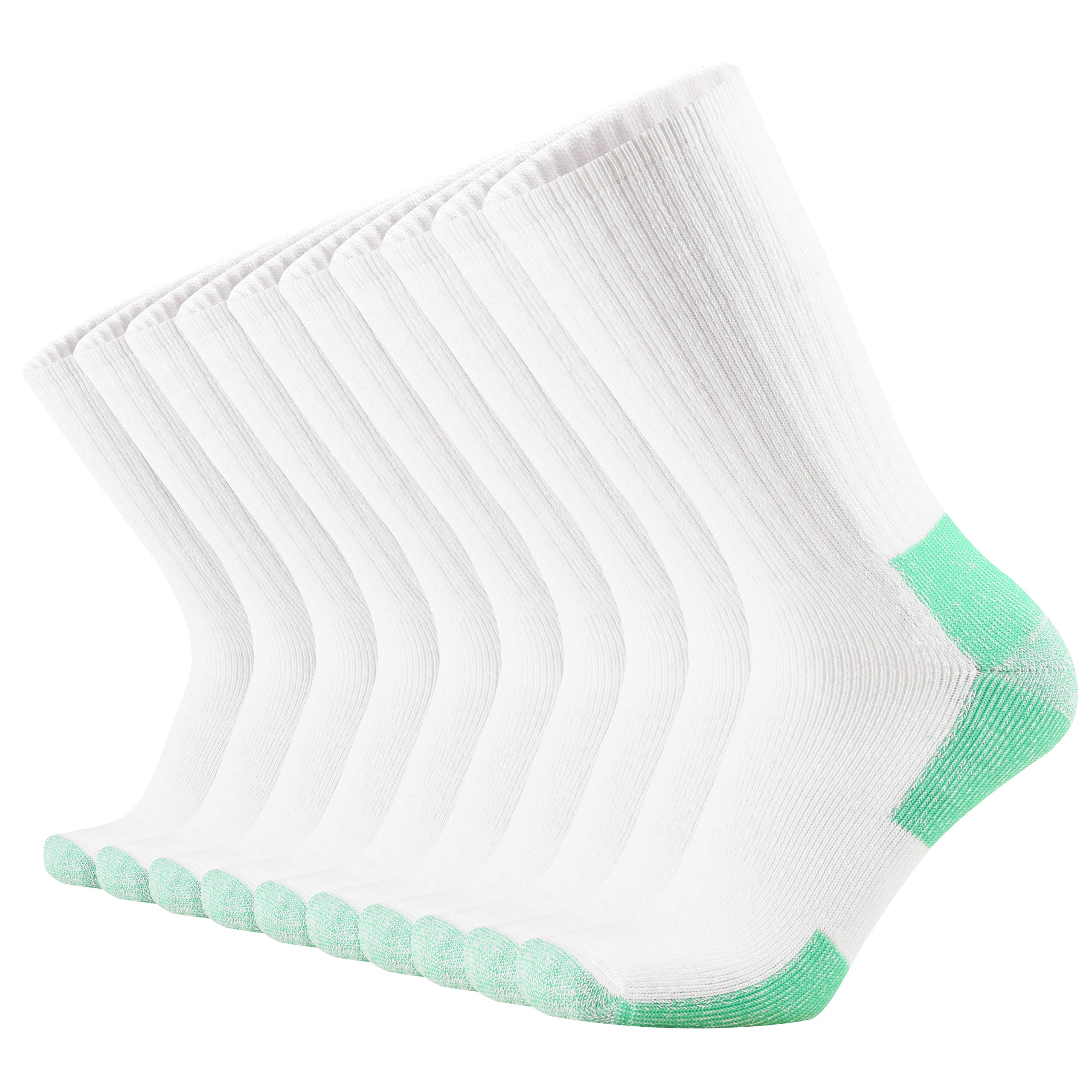 Durcusie 10 pairs Cotton Cushion Crew Socks for Men Athletic All Season Heavy Duty Work Boot with Thick Moisture Control Sweat Wicking