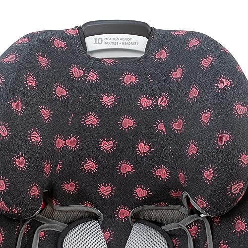 JYOKO Kids Cotton Cover Liner for car seat Compatible with Graco 4Ever DLX 4-in-1 (Fluor Heart)