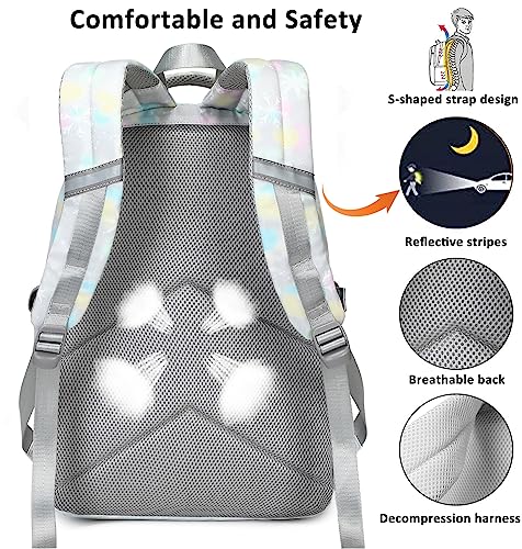 Joyfulife Kids Backpack for Girls Backpack with Lunch Box Elementary Primary Middle School Bags Bookbags for Teen Students