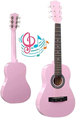 Guitar Kit, String Instrument Electronic Guitar Acoustic Guitar Classical Guitar Beginner Fingerstyle 30 Inch Ballad Musical Instrument Youth Practice Can Carry Backpack ( Color : Pink , Size : Long-7