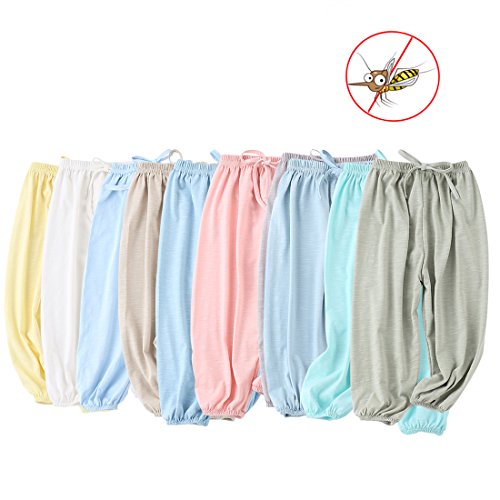 PAUBOLI Baby Long Bloomers Soft Slub Cotton Harem Pants for Boys Girls 12M-7T (2-3 Years, Beige)