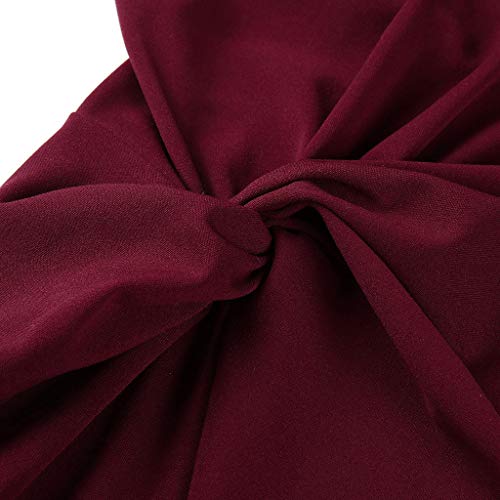 Elegant Prom Dress for Women Side Split Ruffle Maxi Dress One Shoulder Front Knot Wrap Dress Evening Dress Red