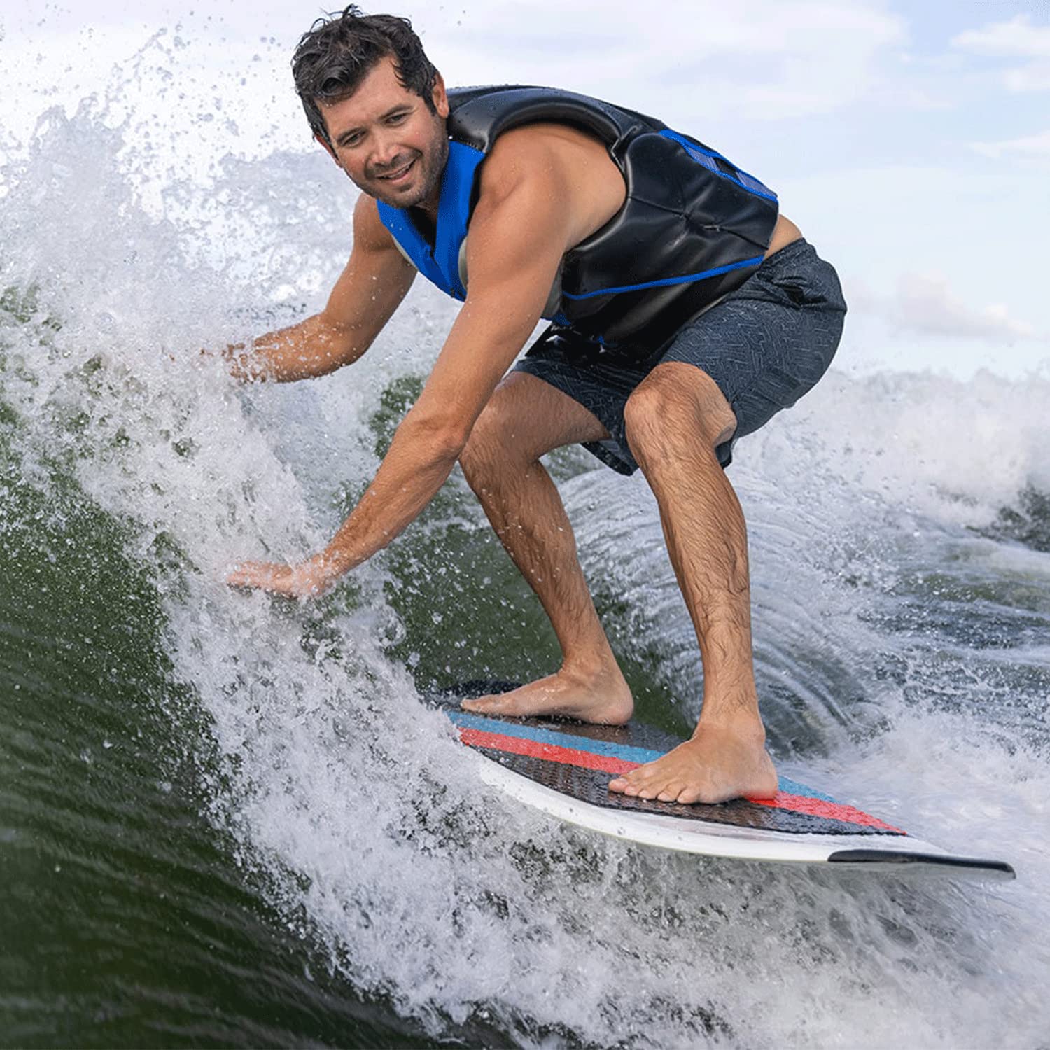CWB Connelly Ride 5' 2" Wakesurf Board with 3 Removeable Tail Fins and Heavy Duty Grip for Beginners
