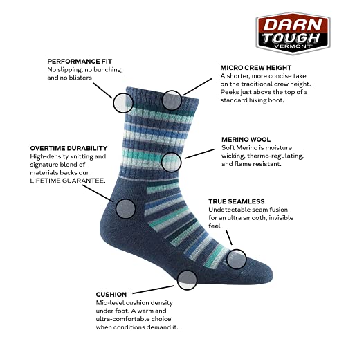 Darn Tough Vermont Decade Stripe Micro Crew Midweight with Cushion Blackberry MD (US 7.5-9.5)