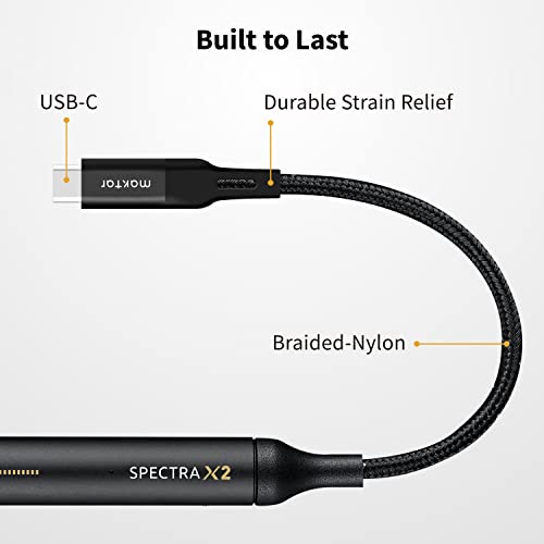MAKTAR Spectra X2 Portable DAC/AMP [3.5mm Jack to USB-C], High Resolution Lossless 32bit / 384kHz Headphone Amplifier, Compatible with iPad, MacBook, Android, Laptop