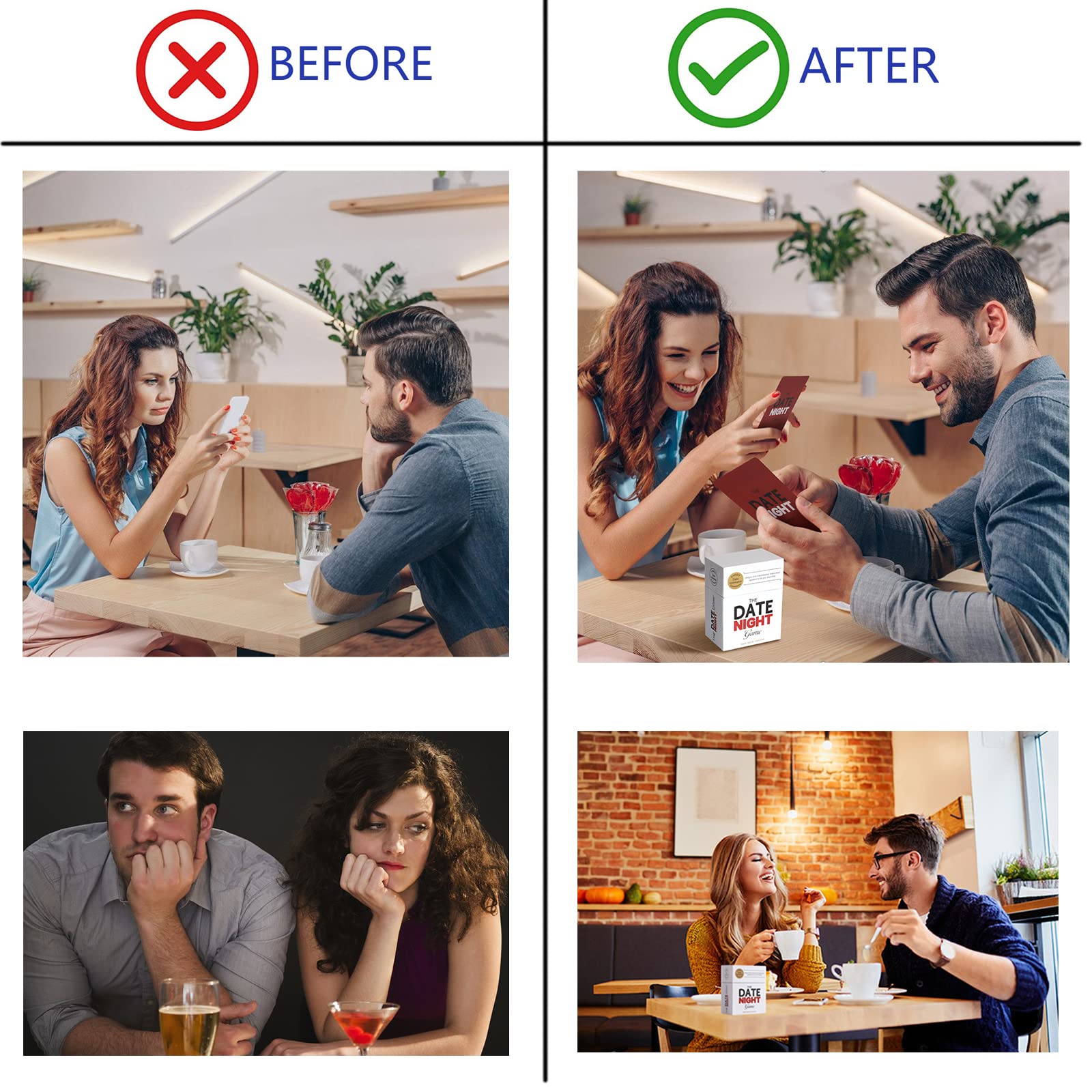 First Date Night Game, Tonight Conversation Cards Couples Edition, Date Night Ideas, Perfect for Unlocking Relationship Connection, Intimacy and Meaningful Discussion, 100 Exciting Engaging Questions