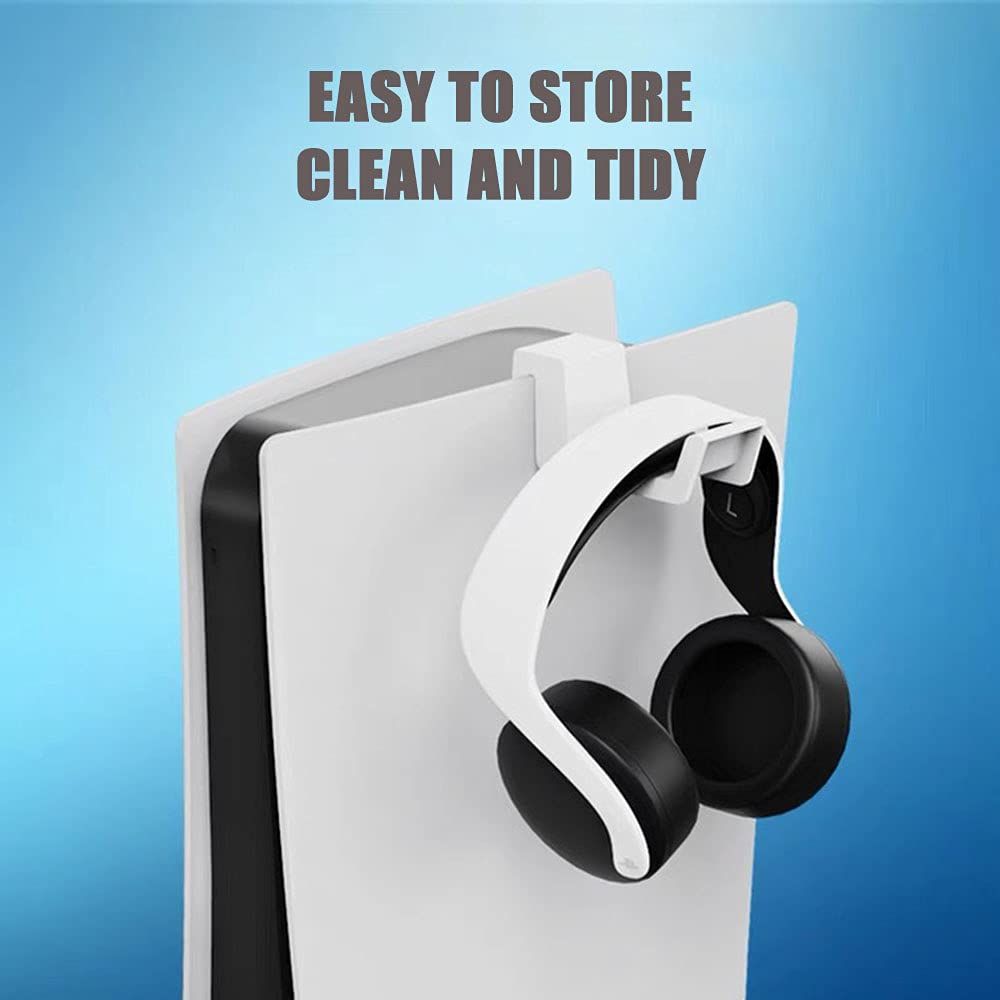 Dasheen PS5 Headphone Holder Headphone Stand Hanger Headphone Hook Earphone Hook Shelving Headset Stand Holder for Universal Gaming Headset, White