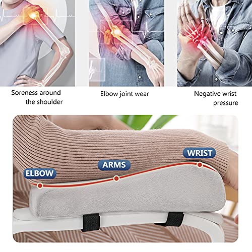 Payanwin Chair Ergonomic armrest Cushions Elbow Pillow Pressure Relief Office Chair Gaming Chair armrest with Memory Foam armrest Pads 2-Piece Set of Chair (Gray)