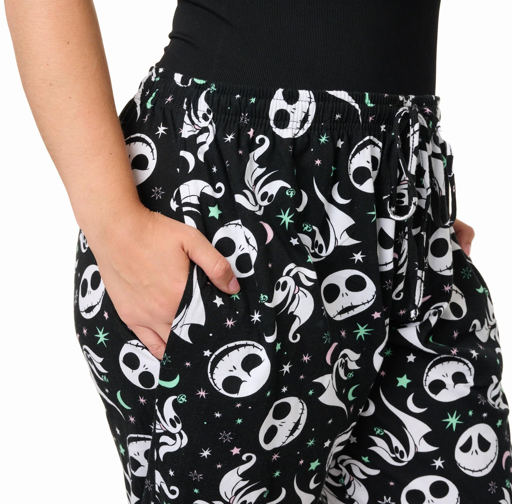 Disney Womens Lounge Pants Pajama Bottoms AOP (Jack Skellington & Zero, 1X)