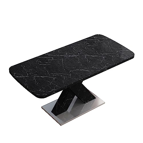 HomVent Expandable Dining Table with Wooden Top Faux Marble Dining Room Table for 4-6 People,Expandable 47.24β-62.99" Dining Room Table Black Marble Grain Kitchen Table for Small Space,Apartment