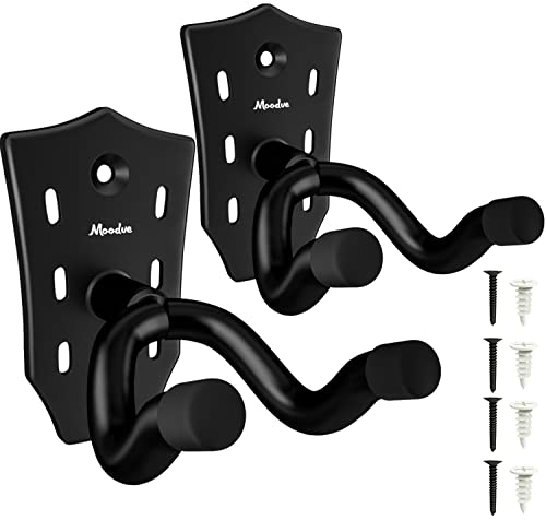 Guitar Wall Mount 2-Pack, Guitar Hanger Guitar Head Shaped, Sturdy Metal Guitar Holder for Wall, Guitar Wall Hanger Stand for Using Acoustic & Electric Guitar Ukulele Mandolin at Home and Studio (2)