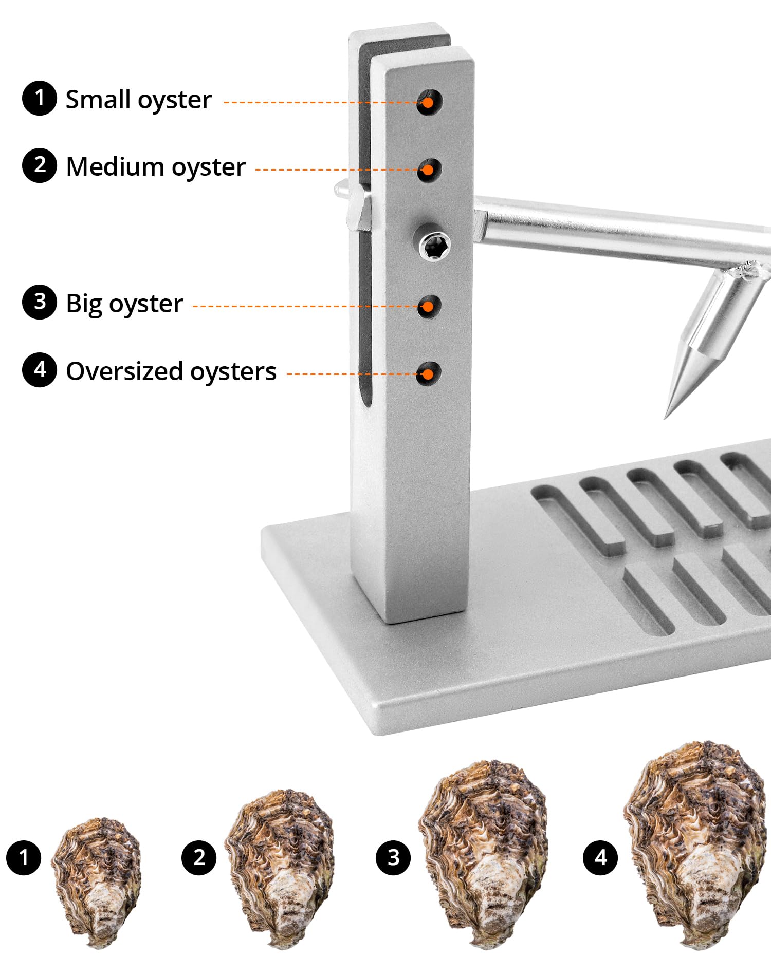 QWORK Oyster Shucker Machine Set - Oyster Shucker Tool, Adjustable Stainless Steel Oyster Opener Tool with Aluminum Alloy Base, Suction Cups, G-Clip, Knives, and Cut-Resistant Gloves