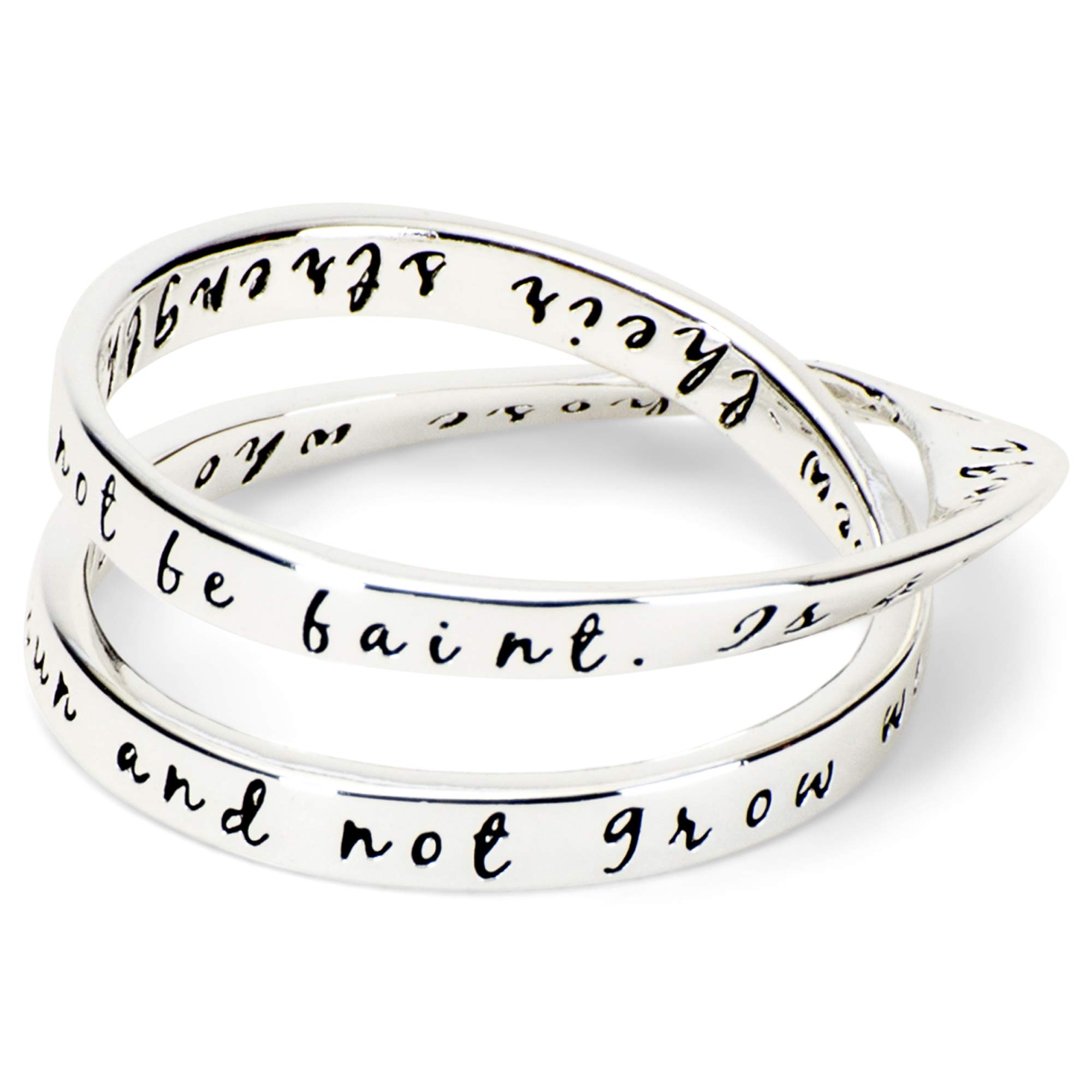 Dicksons Isaiah 40:31 Inspirational Women's Double Mobius Silver-Plated Fashion Ring, Size 8