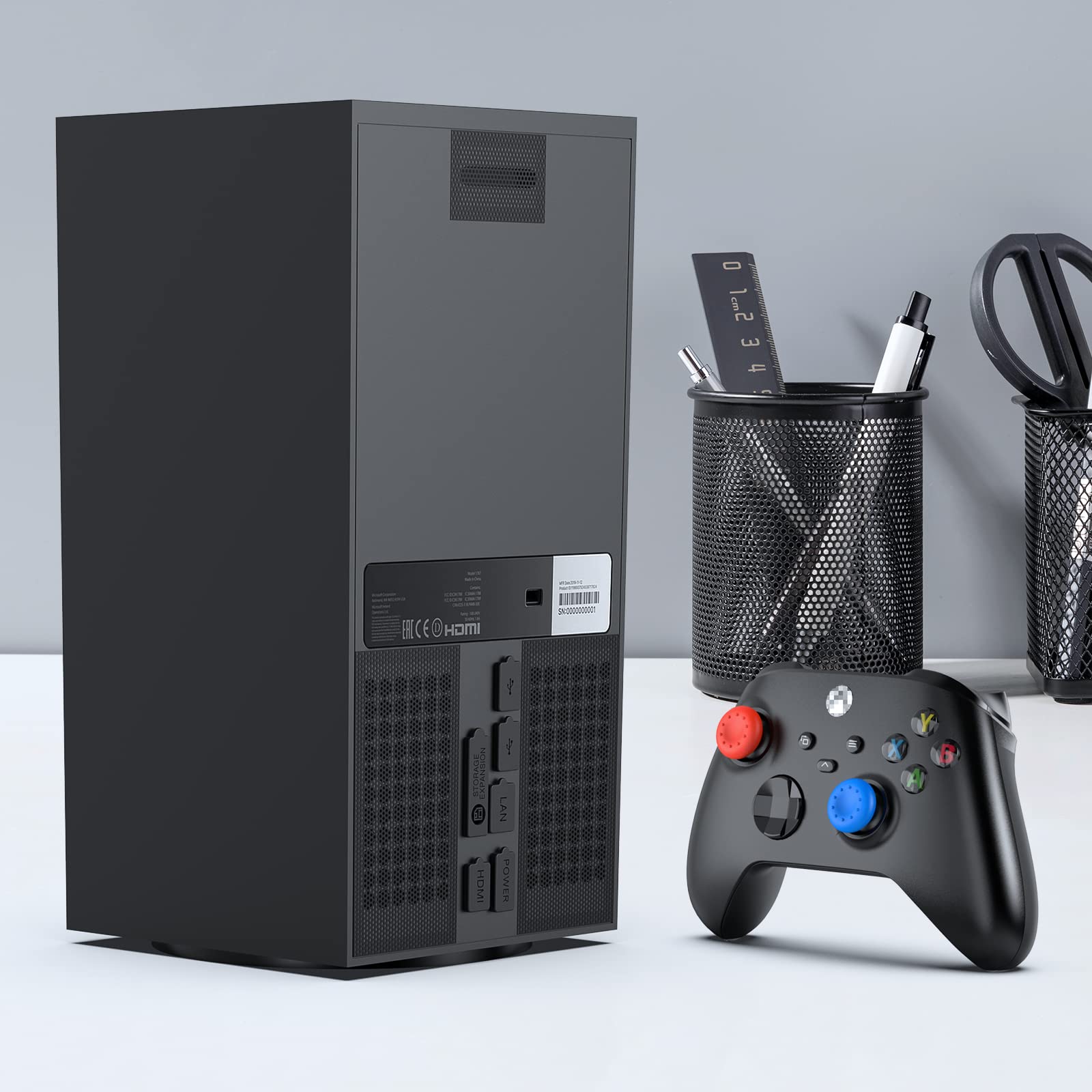 Dust Filter Cover for Xbox Series X with Rubber Dust Plugs, Top Case Vent Dust Proof Filter Cover, Silicone Dust Plugs and Thump Grip Caps for Xbox Series X - 2 Pack Sets