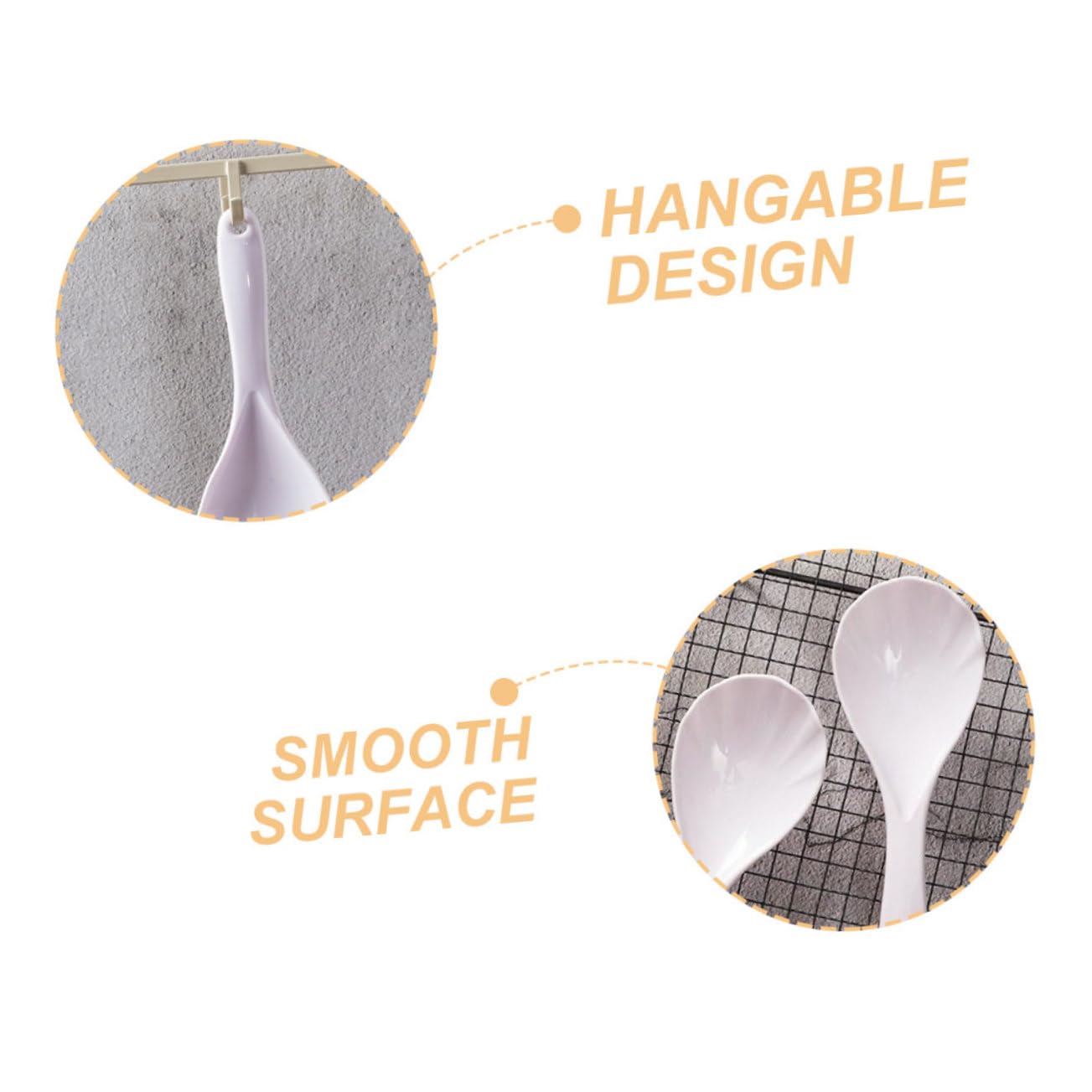 Mikinona 2pcs Rice Spoon Rice Paddle Spoon Convenient Rice Spatula Reusable Rice Paddle Compact Rice Scooper Convenient Rice Paddle Non-stick Spoons Rice Cooker White Pp Household
