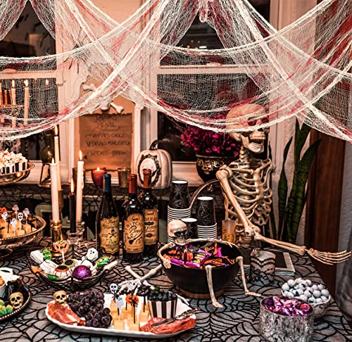 Moon Boat 364β x 30β Halloween Cheesecloth Decorations Creepy Cloth + Spider Web - Hallowmas Haunted House Indoor Outdoor Party Decor