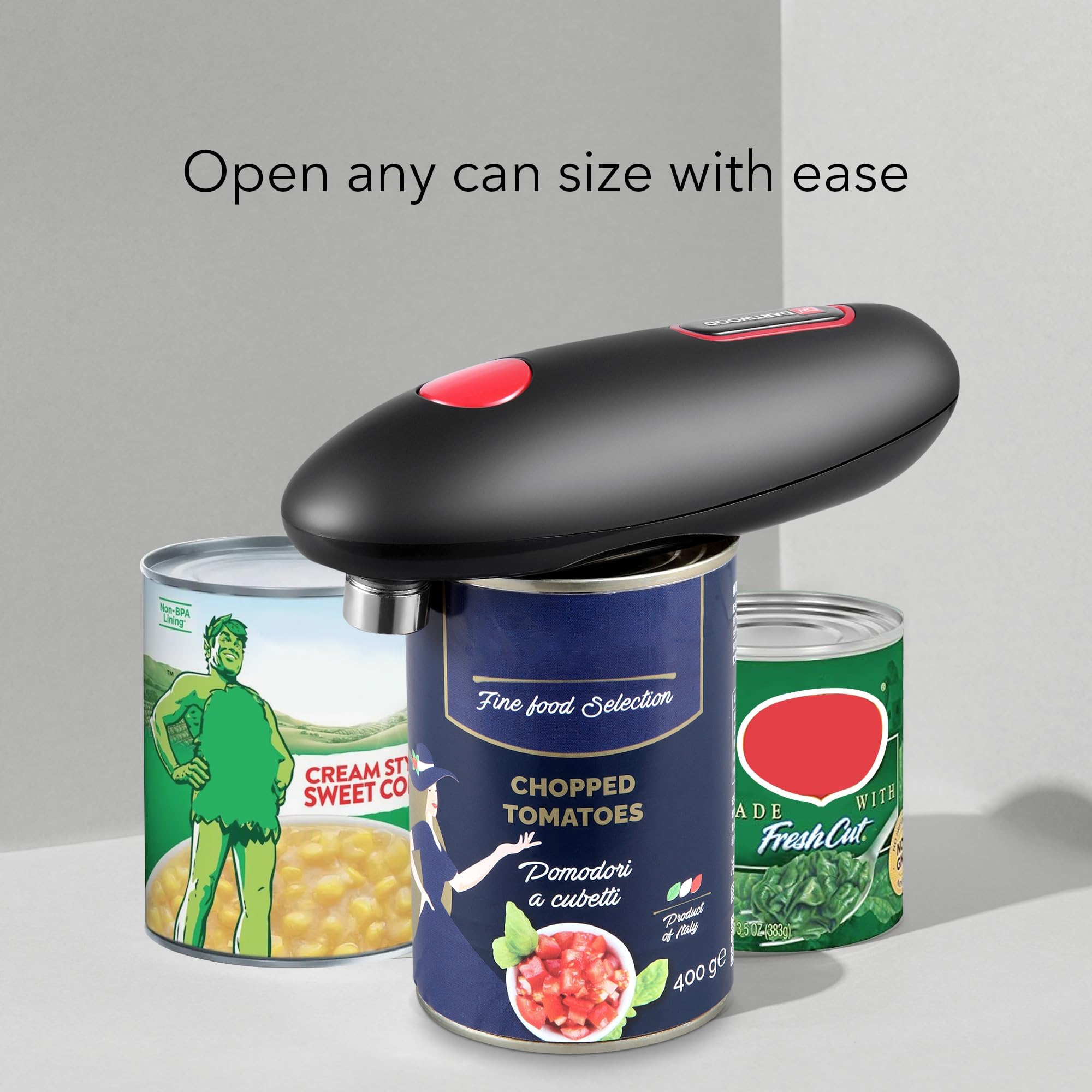 Dartwood Electric Can Opener - Automatic Grip and Battery Operated - Great Addition to Your Kitchen Accessories (Battery Not Included)