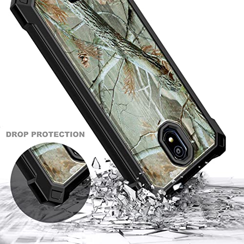 WDHD Case for Nokia C100 with Tempered Glass Screen Protector, Full-Body Protective Shockproof Rugged Bumper Cover, Impact Resist Durable Phone Case (Camo)