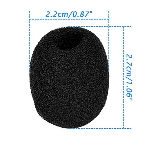 eBoot 5 Pack Mini-size Lapel Headset Microphone Windscreen, Black