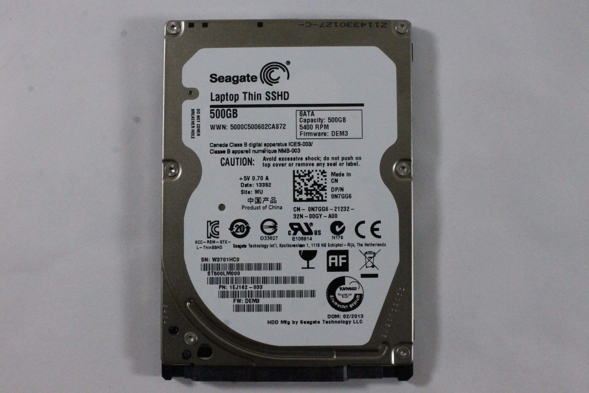 Dell N7GG6 500.0GB 5.4K SATA 2.5 6GBps SSHD Hybrid Laptop Hard Drive RENEWED