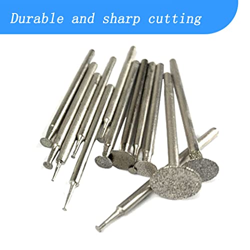 Luo ke 13 Pcs 2.35mm Shank T Shape Head Diamond Grinding Burr Drill Bits Sets for Dremel Rotary Tools