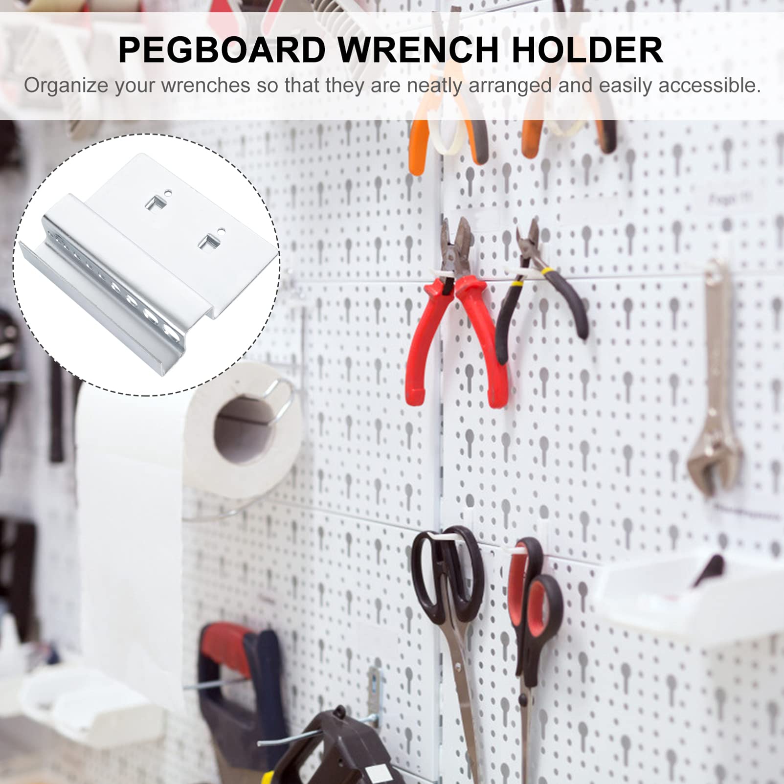 Hex Wrench Hanger Steel Wrench Rack Pegboard Wall Hanging Organizer Wrench Organizer Shelf Coat Hanger Wall Mount Wall Mount Wrench Organizer Metal Peg Board Square Hole Drill