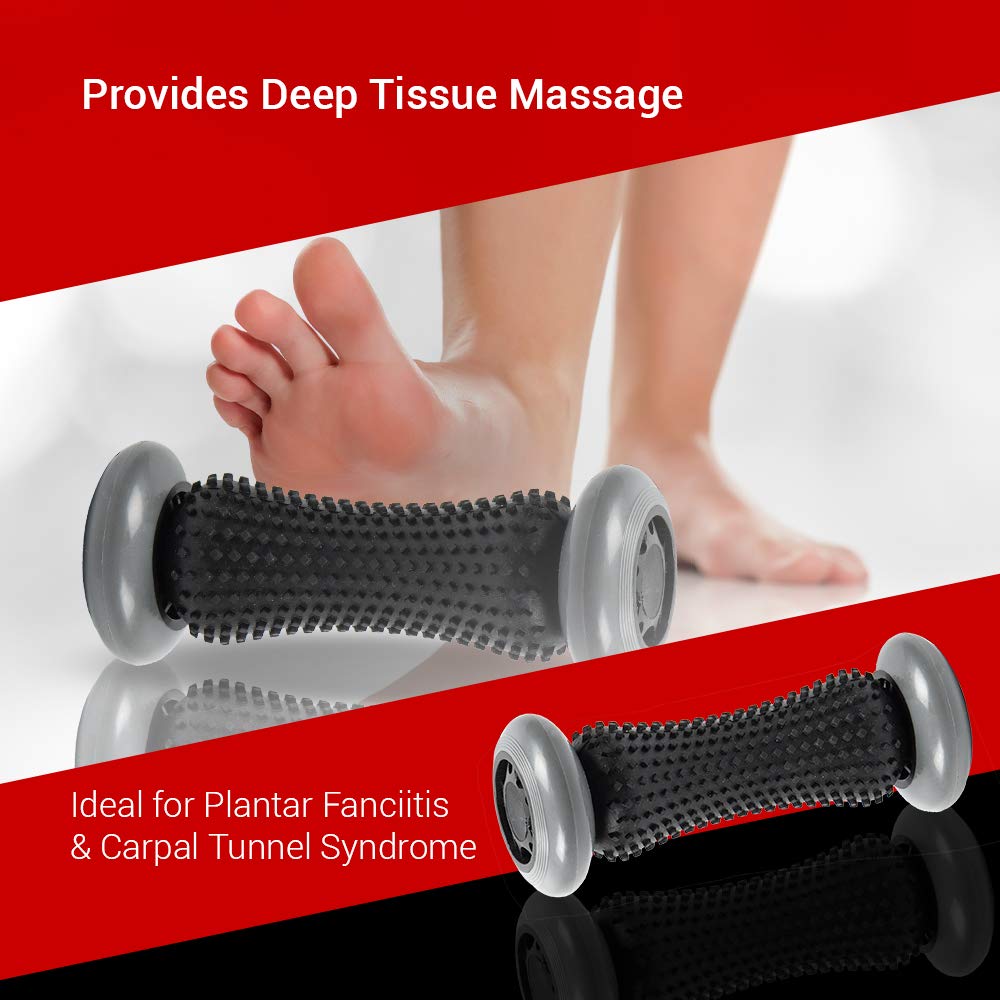 Foam Roller Set 18" Foam Back Roller, 18" Massage Stick, Foot Roller, Spiky Massage Ball, Massage Roller Ball, for Pain Tightness Plantar Fasciitis Relief Deep Tissue Massage Home Gym Muscle Roller