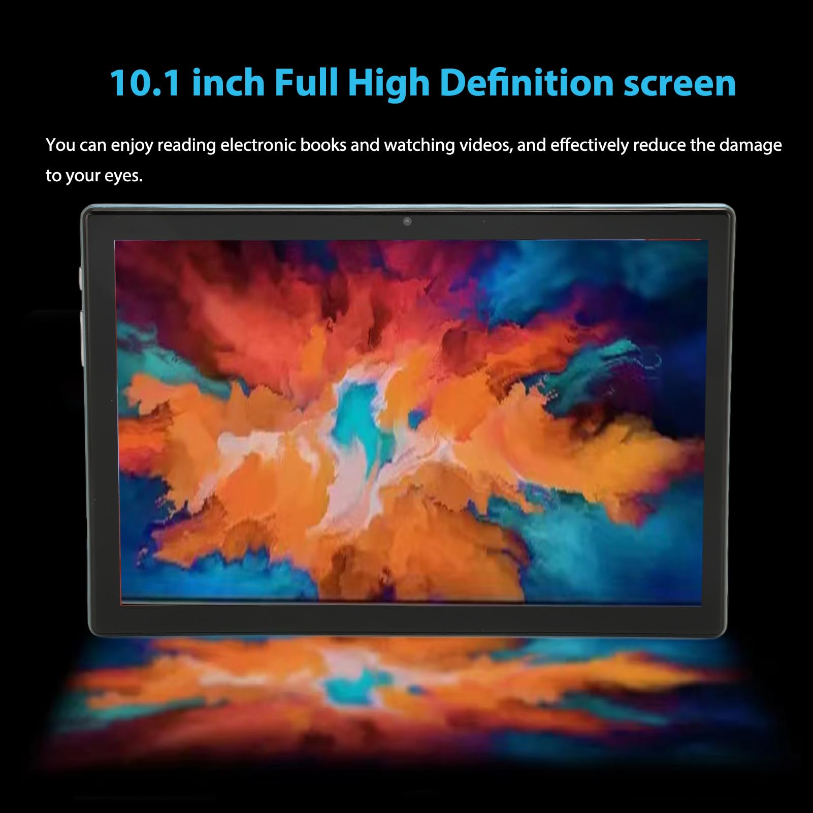 DAUZ Tablet, 1960X1080 Resolution 10.1 Inch 8GB RAM 256GB ROM 5G WiFi Smart Tablet for Gaming Study (US Plug)