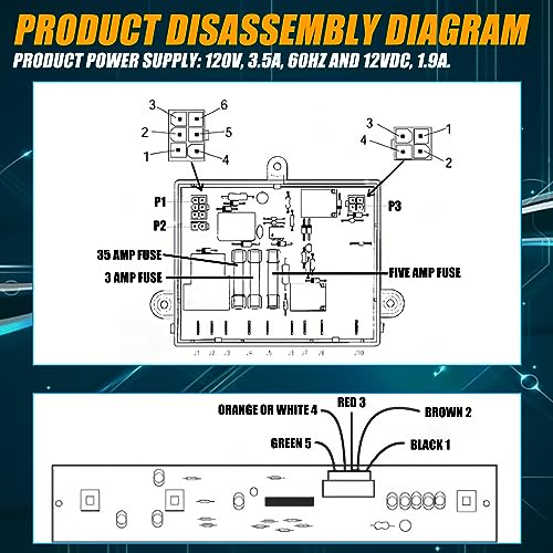Upgraded 3316348.900 Rv Refrigerator/Fridge Power Module Board Circuit/Control Board Compatible With Dometic DM2652 DM2662 RM2652 DM2663 DM2852 DM2862 RM2454 RM2551 etc Replaces 3316348.000