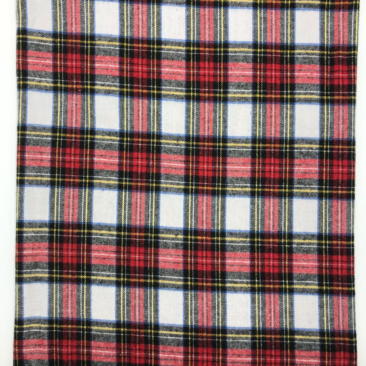Red Tartan Plaid Fabric Cotton Width 57 Inches Yarn Dyed and Brushed for Festive Christmas Decorations and DIY Crafts and Dress (Red-White, Cut by The Yard)