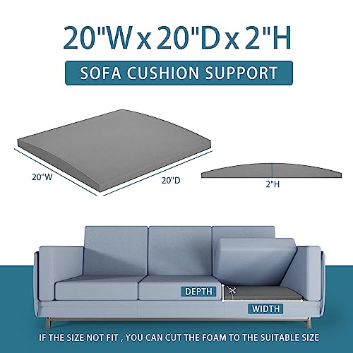 Rinkai-S Curve Couch Sofa Support | CertiPUR-US Certified | Prevents Sagging and Repairs Cushions | 20" x 20" x 2" High-Density Foam | Cuttable Design | High Rebound (Med-Soft ,3 Piece for Sofa)